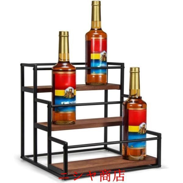 コーヒーシロップラックオーガナイザー ウイスキー棚 酒 棚 お酒 棚 酒棚 ディスプレイ ウイスキー 収納 コーヒーバーディスプレイスタンド ウイスキーやワイン