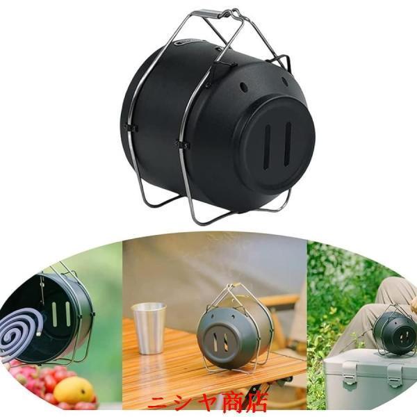 材質：鉄＋ステンレス、サイズ：14.2*15.7*19.4cm。防火およびアイロンがけ、増粘および強化。??桶ポータブルブラケットはリベット留めプロセスで固定され、耐久性があります。カバーをくり抜いたデザインで空気を循環させ、蚊よけ香の煙を...