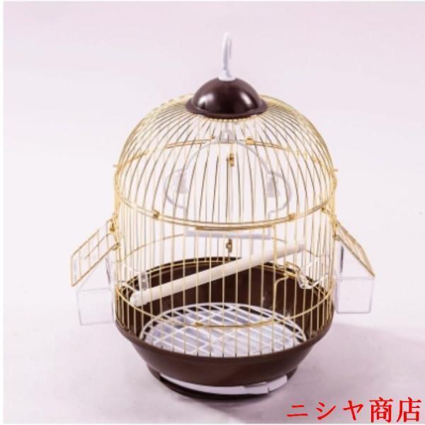 【食事、休憩場所一つに揃い】鳥小屋 鸚哥カバー付きエサ入れ2個付き、エサと水の溢れを防ぎます。シックなカラー！エレガントなデザインで、スタンドに吊るしても素敵、お部屋のインテリアのように溶け込みます。【広くて快適さ】小型のインコケージですの...