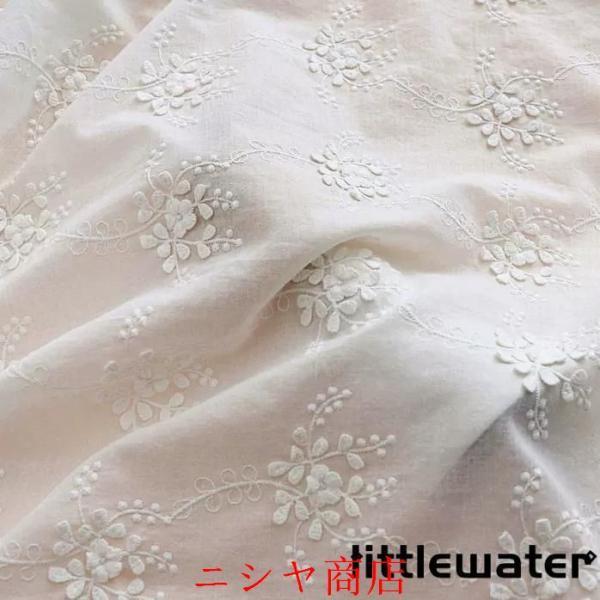 ◆素材：綿白い手作り 刺繍生地 可愛い ハンドメイド 綿 ポリエステル 刺繍 刺繍生地 綿レース 手芸 コットン チュールレース生地 布 生地●輸送上の都合上、商品に多少の傷、汚れ等が付く場合がございます。●モニター画像は実際の商品と色合い...