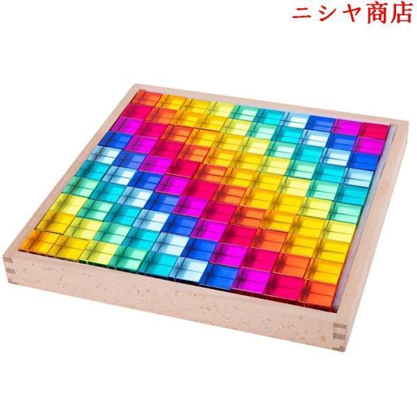 良い組み合わせで、木箱の中に100本の虹を得ることができます。面白い形状を積み重ねたり、クリスタルキューブは全部で10色あり、美しく魅力的です。太陽の光の下でキラキラしていて、いろいろな色を反射することができます互換性、それぞれの宝石は私た...