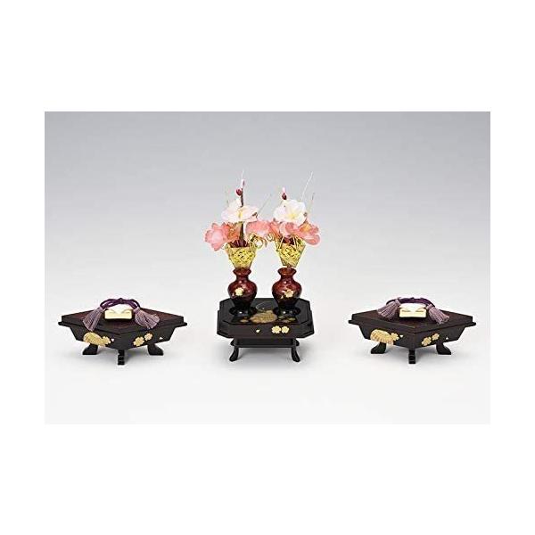 2点道具 高級溜塗 鞠桜に硯現在ご所有の雛飾りの交換や追加にもどうぞ。適応する飾台の目安幅：50〜60cm　20号　適応する飾台の目安幅：60〜75cm　25号適応する飾台の目安幅：90cm　30号