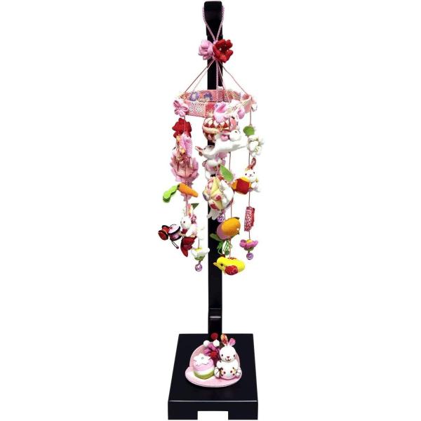 写真立てオルゴール付きつるし雛 つるし飾り 雛人形 夢うさぎ 小サイズ (高さ65cm) 飾り台付き寸　法　高さ65cm スタンド付きコ メ ン ト　御祝い用にいかがでしょうか