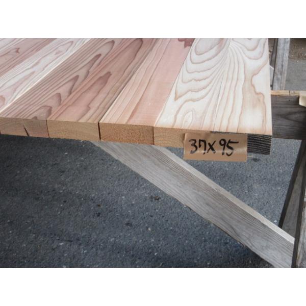 人工乾燥機で7日間乾燥させた後に4面プレーナー仕上げをした杉板です。完全な無節と3ｍｍ以内の小節が数個ある上小節と無節の混載になります。