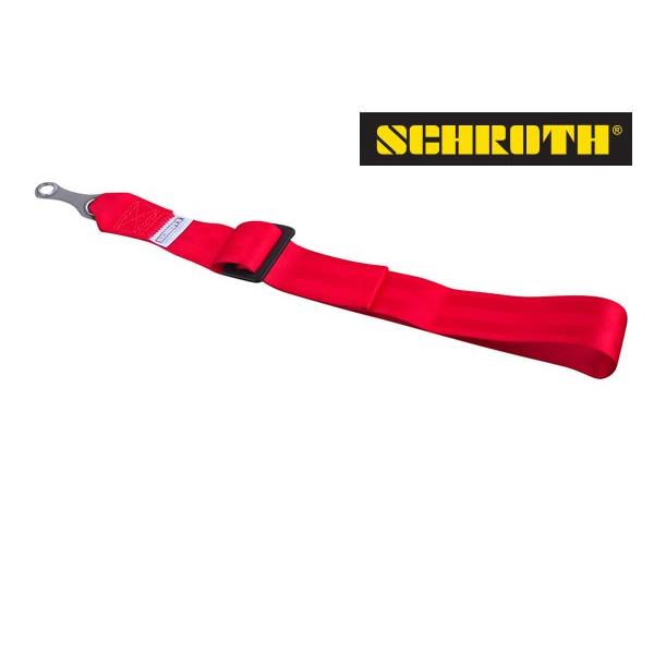 シュロス(SCHROTH)の トーイングストラップ（牽引ベルト/トーループ）。色　赤 。  EUからの直輸入品です。新品ですが輸入品でビニール袋に入っただけの混載で届きますので細かな　擦れや小傷等は予め　御了承下さい。写真はイメージで　モニ...