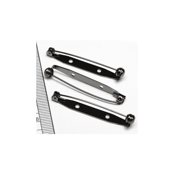 ● ブローチピン● 40mm● ブラック ● 2つ穴ハンドメイドアクセサリー等の材料としてお使いいただけます。 プラ板ブローチにもお使いいただけます。 他に30mm(1つ穴)、20mm(2つ穴)、20mm(穴なし)のサイズもあります。