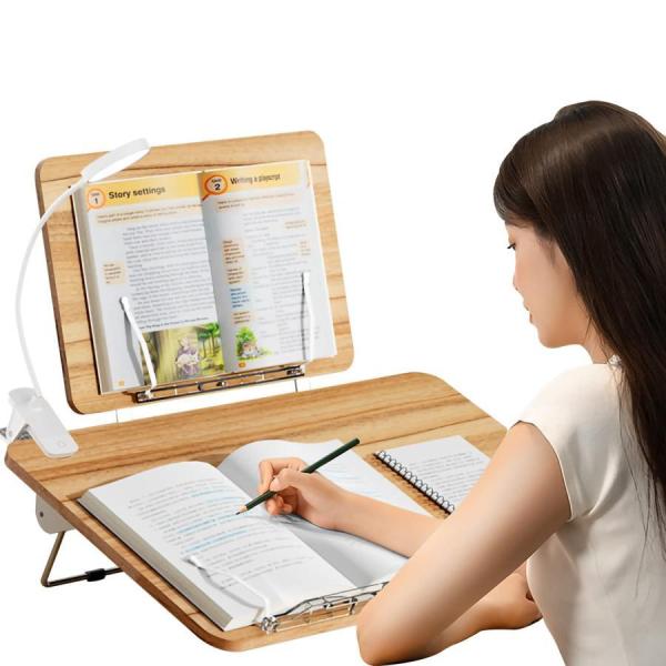 【二重層ブックスタンド】大型傾斜台のアップグレードされた、子供の勉強に欠かせない良い手伝いです。2層デザインで、大きいサイズので、様々な本やパソコン、タブレットなどに簡単に対応できます。そして、目を守るライトが付いていて、視力を保護して、も...