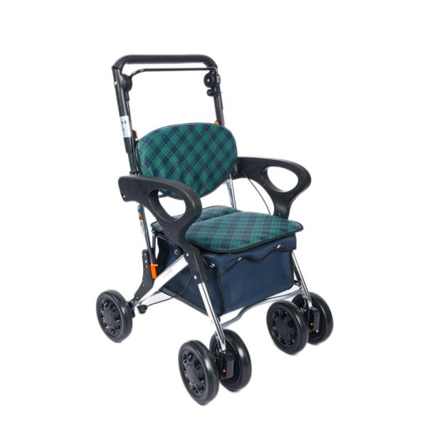 ー昔ながらの定番ー　愛され続いているボックスタイプ005Aは車体が広く安定性が良い、座面が広く座り心地が抜群なスタンダートなタイプです。座面下に大きな収納スペースがあり、お買い物などに便利なシルバーカーです。005Bの方は手元に握り制動が装...