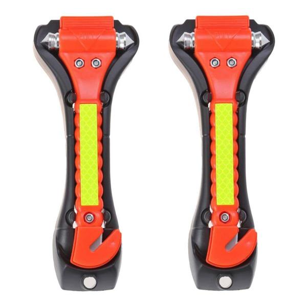 【2-IN-1カーセーフティーツール】エスケープツールは、ウィンドウブレーカーとシートベルトカッターを兼ねています。 すべての車には緊急時のセキュリティツールが必要です。車の安全ハンマーは、生と死に大きな違いをもたらすことができます。【両面...