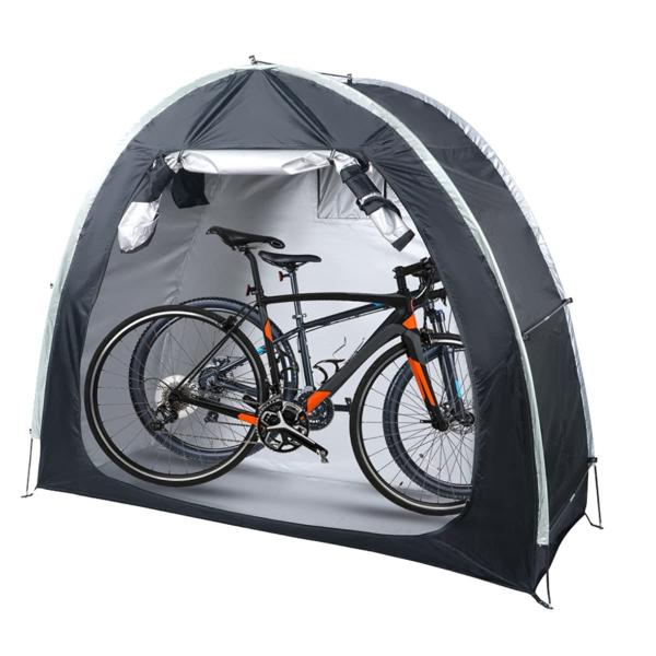?【大きな収納スペース】テントは長さ約200cm×幅85cm×高さ165cmで、自転車2〜3台が置ける広いスペースです。屋外の自転車用テントは、収納ボックスまたはキャンプ テントになります。メンテナンスツール、プール用品、ガーデニングツール...