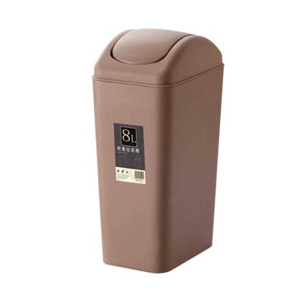 8L：20 * 13.5 * 39cm、12L：23 * 14.3 * 41cm環境にやさしい固体プラスチック、お手入れが簡単、耐摩耗性、耐損傷性、耐久性揺れるゴミ箱は、蓋を開けなくても片手で簡単にゴミ箱に入れることができますトイレ、バスル...