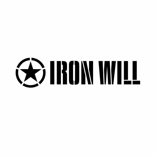 【IRON WILL 155（鉄の意志）カッティングステッカー ミニサイズ 3枚組 幅約11.5cm×高約2.8cm】シートの材質は屋外看板用に使用されている耐光性・耐水性に優れた業務看板用シート（屋外耐候5-7年）ですので屋外でもご使用頂...