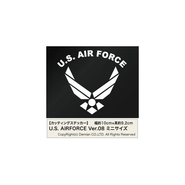 【U.S. AIRFORCE ミニサイズ ver.08 （米国空軍モチーフ） カッティングステッカー 3枚組 幅約10cm×高約9.2cm】ハンドメイド デカール アメリカ空軍マーク。愛車のウインドーやちょっとしたところにペタっとひと貼り♪...
