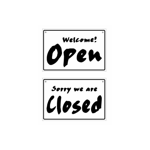 【オープンクローズ両面パネル看板・サイズ：幅約30×高約20cm・キッターC OPEN CLOSED】 ショップのOPEN／CLOSEDをお知らせする開店閉店サインパネルです。お部屋やガレージなどちょっとしたポイントに飾っても格好良いです。...