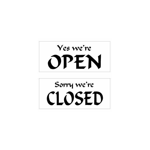 【オープンクローズ両面パネル看板・ミニサイズ：幅約23×高約10cm・カリグラ OPEN CLOSED】 ショップのOPEN／CLOSEDをお知らせする開店閉店サインパネルです。雑貨店や、カフェ等によく見られる書体をデザインレイアウトしまし...
