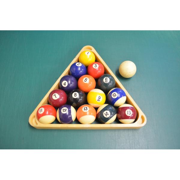 AJAY社スタイルの復刻版「Willie Mosconi」モデルのビリヤードボールセット1970〜90年代に製造されたヴィンテージ品と思われます。写真にてご確認ください。【内容】・1〜15番＋キュー玉（全16個）・三角ラック【状態】・球に小...