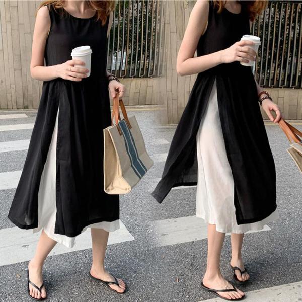 商品コード：y283031素材：ポリエステルカラー：写真色サイズ：（約）*スカート丈：106-111cm(F) *バスト：90cm(F) 連携キーワード：ワンピース レディース 40代 キレイめ マキシワンピース 春夏 ノースリープワンピー...