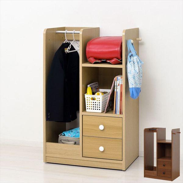 ●ランドセル、教科書、制服をひとまとめに収納でき登校準備がスムーズ。●制服や上着を掛けられるハンガー付き。●ハンガー下は小物やかばんを置けます。●角を丸く加工したデザインなのでお子様にも安心です。A4ファイルが収納できます。●引出し2口は抜...