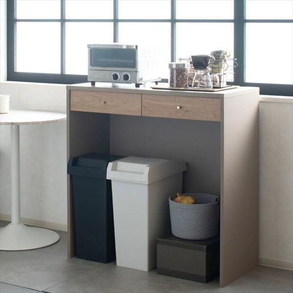 ツートーンカラーの本体×アクセントにシルバー色を加えたデザインが魅力です。トレンドのグレー色にナチュラルな木目色を組み合わせる事で、様々なインテリアに合わせやすいスタイルとしました。商品サイズ：W900×H900×D400 (mm)梱包小口...