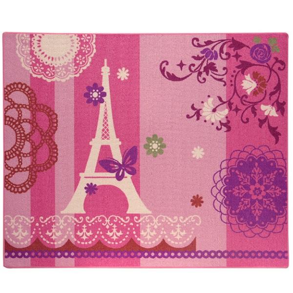 デスクカーペット エッフェル柄 ジェンヌ ツー約133×170cm学習机用のデスクカーペットです。かわいらしいエッフェル柄が特徴です。表地はループタイプになっており、毛足が短く掃除がしやすい仕様になっています。裏地には不織布を使用しています...