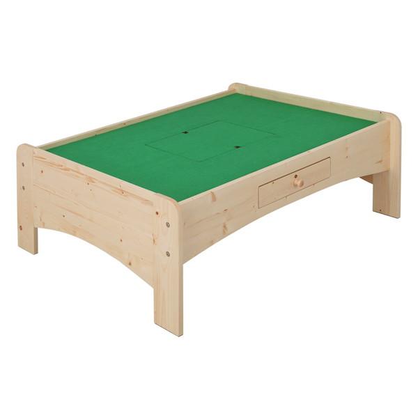 天然木キッズ プレイテーブル 幅120cm[外寸] 幅120cm×奥行91.6cm×高さ45cm[内寸] デッキサイズ：幅：115.5cm×奥行：79.5cm　/ ハッチサイズ：幅：41.6cm×奥行：30cm / 引き出し：幅：36.4c...