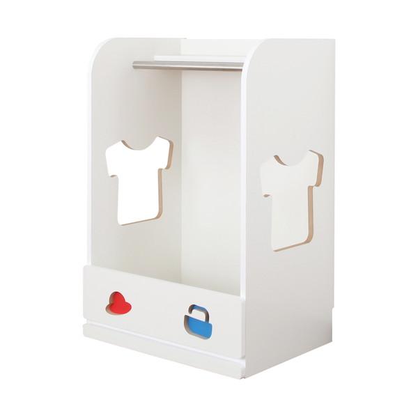 [TRAINING KIDS CHEST] おかたづけしたくなるハンガーラック[外寸] 幅59.0cm×奥行44.5cm×高さ89.5cm[バーセンターから底板] 高さ：75.2cm[天板内寸] 幅55.6cm×奥行12.9cm[奥行内寸]...