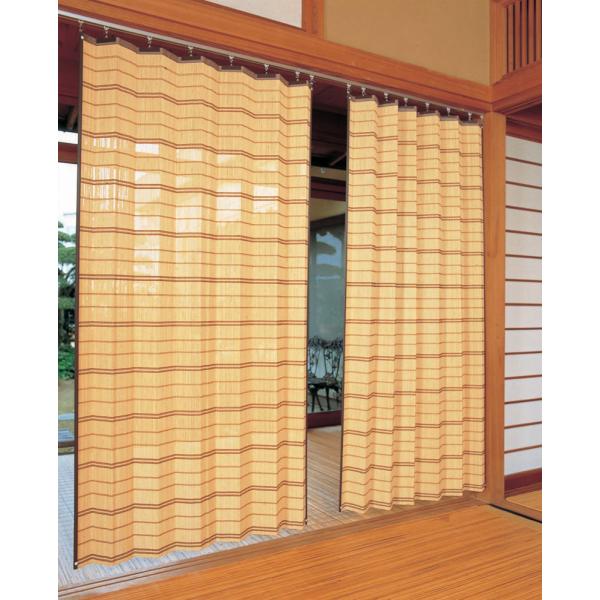 涼感溢れる竹製のカーテン強い日差しを美しい天然丈が柔らかい日差しに変え涼感を演出！！今お使いのカーテンレールにかけて使える吊り金具（Ｓ字フック）付き自然の風を取り込む古の知恵。涼風はそのままに視線を遮り、プライバシーを確保します。注）画像は...