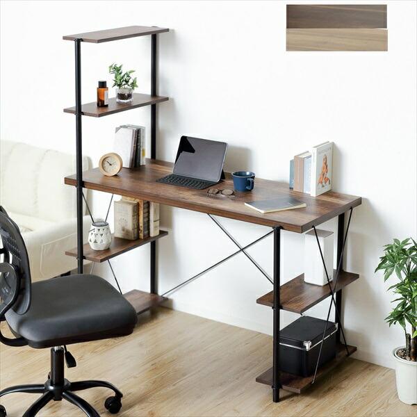 ドライバー不要で組立簡単なラックデスクです。目を惹くデザインでコレクション収納はもちろん見せる収納でお部屋にインパクトを与えます。 商品名：ドライバー不要のラックデスクカラー：ナチュラル/ダークブラウンサイズ：幅122(120)×奥行57×...