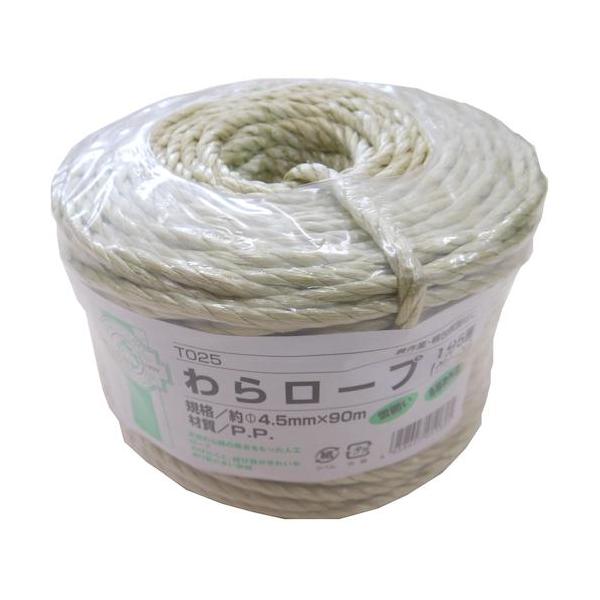 特長●わらの風合いを出したＰＰ製の縄です。●撚りが戻らず水に強く腐りません。用途●垣根や庭木の結束、ガーデニングなどに。仕様●線径(mm)：4.5●長さ(m)：90●φ４．５ｘ９０ｍ材質●本体：ＰＰ質量・質量単位●320.0g【メーカー名】...