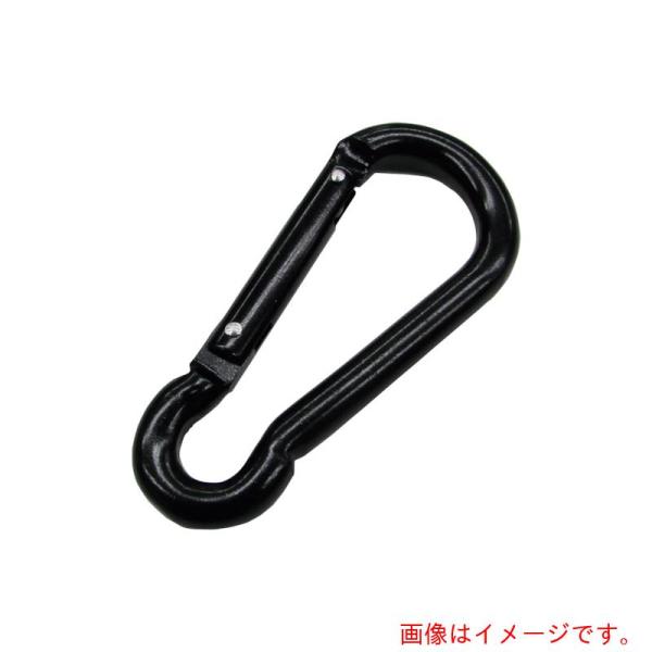 特長●軽量なスプリングフックです。●開口部の形状をフックタイプにすることで指に刺さりにくい設計です。用途●チェーン・ワイヤー・ロープ等の連結金具として、また端末の金具のジョイントに。仕様●色：ブラック●使用荷重(kN)：0.10●D(mm)...