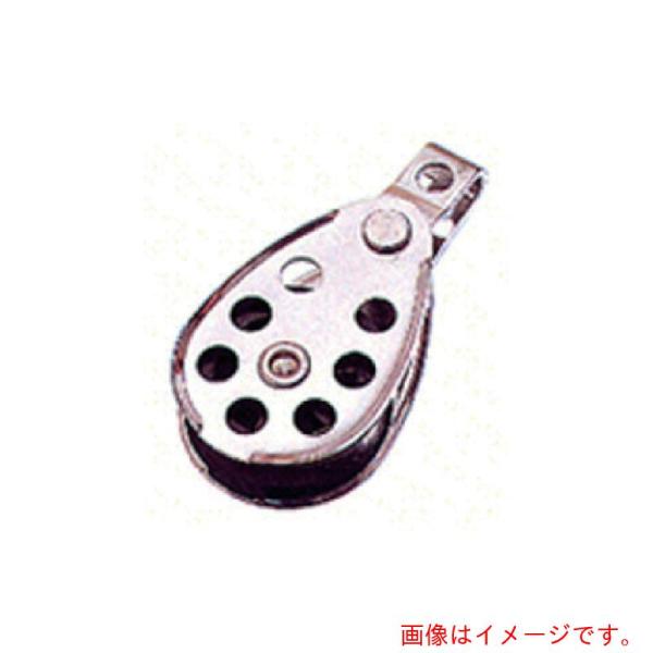 特長●小型・軽量の滑車です。用途●ロープ用調整滑車として。仕様●適合ロープ径(mm)：8?10●L(mm)：72.5●W(mm)：37●d(mm)：6●車溝幅(mm)：9.5●使用荷重(kN)：0.49●車径(mm)：35●車数：1材質●ス...