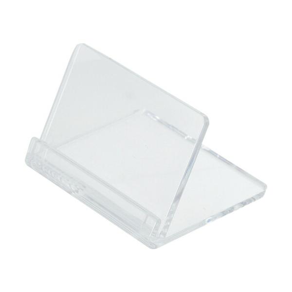 特長●いろいろなサイズのポップがはさめます。●ラミネート(パウチ)におすすめです。仕様●色：クリア●幅(mm)：50●奥行(mm)：40●高さ(mm)：31●カード厚0.3ｍｍまで対応材質●透明スチロール樹脂質量・質量単位●6.0g【メーカ...