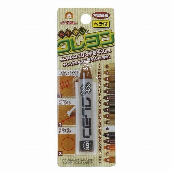 ＜用途＞●家具、フローリング、ドア、柱、建具などの木製品のキズ補修。＜特徴＞●クレヨン感覚で手軽に使用できます。●すりキズ、引っ掻きキズに埋めて簡単に補修できます。●補修後の肉痩せ（収縮）や変色が無く、特に耐久性に優れています。●仕上げ専用...