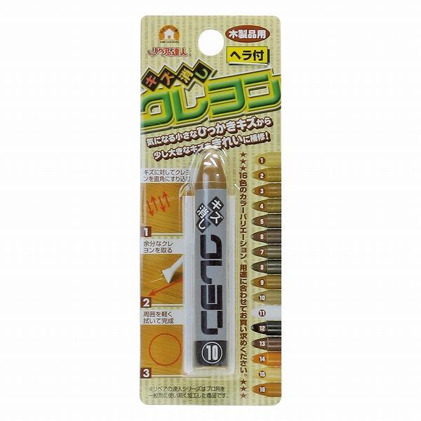 ＜用途＞●家具、フローリング、ドア、柱、建具などの木製品のキズ補修。＜特徴＞●クレヨン感覚で手軽に使用できます。●すりキズ、引っ掻きキズに埋めて簡単に補修できます。●補修後の肉痩せ（収縮）や変色が無く、特に耐久性に優れています。●仕上げ専用...