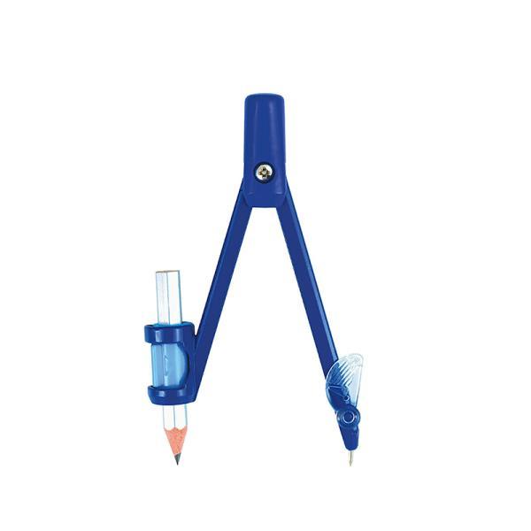 ●学納にもオススメ！安全・高機能。でもプチプライス●指にフィットして回しやすい（最大直径30cm）●かんたん鉛筆固定●紛失しない開閉式の針カバー●軽くて丈夫なケース●鉛筆用（HB鉛筆付）●色： ブルー●本体サイズ： H115×W34×D14...