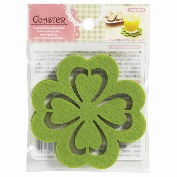 ●フェルト素材のクローバーのかわいいコースターです。2枚入。●ランチタイムや、パーティが華やかになります♪●入数： 2枚入●材質： フェルト（ポリエステル）●商品サイズ： 約88×88×3mm●商品重量： 約6g※洗濯、アイロン、漂白剤、ド...