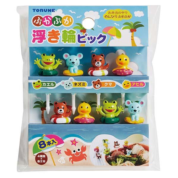 ●お弁当の中でカワイイ動物がのんびりぷかぷか●お弁当やパーティ、お子様ランチを華やかに演出します！●毎日のお弁当グッズとしてはもちろん、運動会や遠足のお弁当箱に！●入数： 8本入●材質： ABS樹脂●商品サイズ： カエル:約48×22×16...