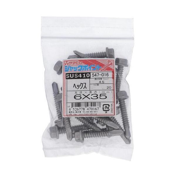 特長●鉄部に施工できるドリルねじです。仕様●寸法(mm)d：6●寸法(mm)L：35●最大適合板厚(mm)：35●鉄部用ねじ材質●ステンレス質量・質量単位●168.0g【メーカー名】（株）大里【メーカー品番】547-016