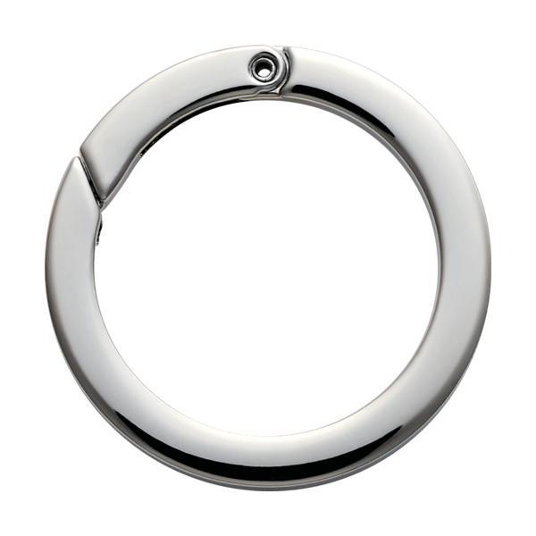 特長●カラータイプの丸型カラビナです。●カラーキーパーツ台紙セットもあります。用途●キーホルダーとして仕様●色：ニッケル●A（mm):35●B(mm)：26●C(mm)：8材質●亜鉛ダイカスト質量・質量単位●10.0g【メーカー名】（株）ニ...