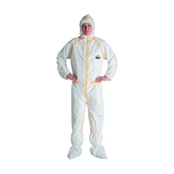 特長●粉体、液体の侵入を阻止するために縫い目にテープを貼り、遮断性を高めています。●高い耐水性能です。●液体バリア性能に優れたＦＳ製法です。(フィルム＋スパンボンドの２層構造)●帯電防止加工です。●軽く柔らかい着心地を実現しました。●通気性...