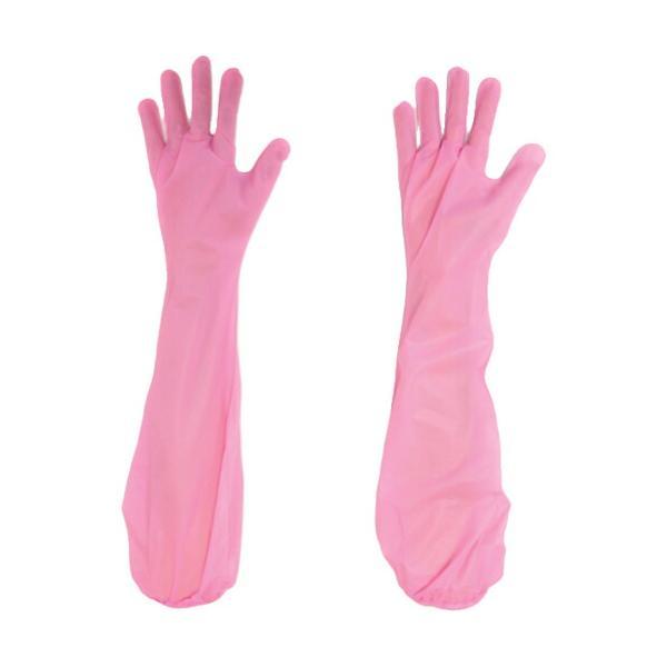 特長●全長60ｃｍなので、肘の上まで濡れずに作業が出来ます。●外エンボス加工で、すべりを防止します。用途●食品加工・清掃作業に。仕様●色：ピンク●全長(cm)：60.0●手のひら周り(cm)：27.0●中指長さ(cm)：8.0●厚さ(mm)...