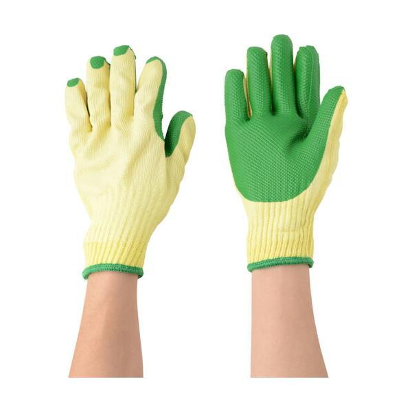 特長●凸凹すべり止めゴムシートを貼り付けているので、強力なグリップ力を発揮します。用途●倉庫・物流荷役業仕様●色：グリーン●サイズ：フリー●全長(cm)：24●手のひら周り(cm)：24●中指長さ(cm)：7.3●厚さ(mm)：2.5材質●...