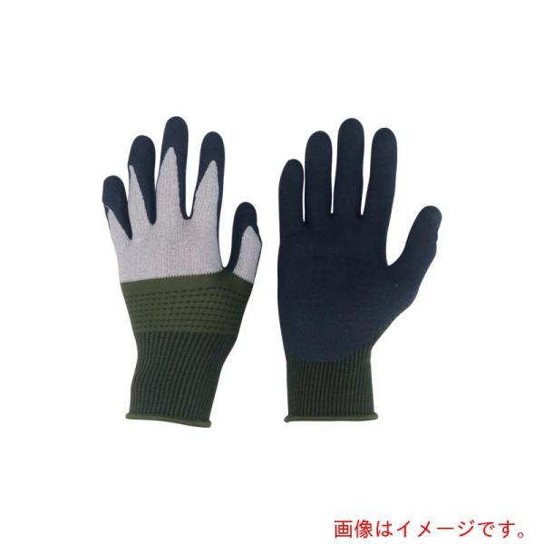 特長●エアロフィニッシュ加工を施し驚異のグリップ力と抜群のフィット感を兼ね揃えた手袋です。●15ゲージ。用途●運送業、倉庫業、建築業、DIY仕様●色：グレー／カーキ●サイズ：L●ゲージ数：15●全長(cm)：24●手のひら周り(cm)：17...