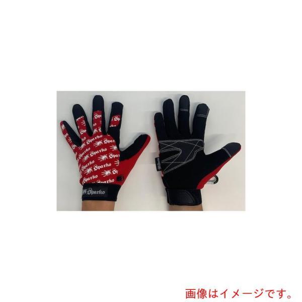 特長●ソフトなグリップ感で長時間の作業でも手が疲れません。●手のひら当て付。●紛失防止のためのカラビナ付です。●マジックテープを邪魔にならないように内側に配置してあります。用途●建築、土木作業。●車輌、機械メンテナンス。仕様●色：レッド●サ...