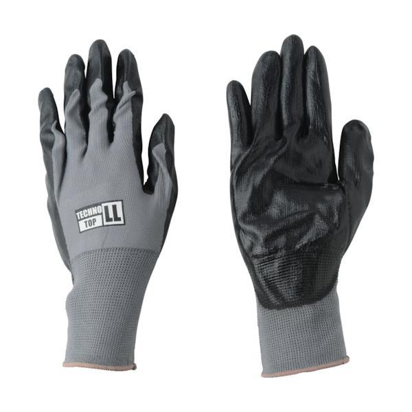 特長●長繊維ポリエステル糸を使用していますので、ホコリの発生を抑制します。●摩耗性に優れたニトリルゴムをコーティングしてあります。用途●機械部品組立。仕様●色：ブラック●サイズ：LL●ゲージ数：13●全長(cm)：25●手のひら周り(cm)...