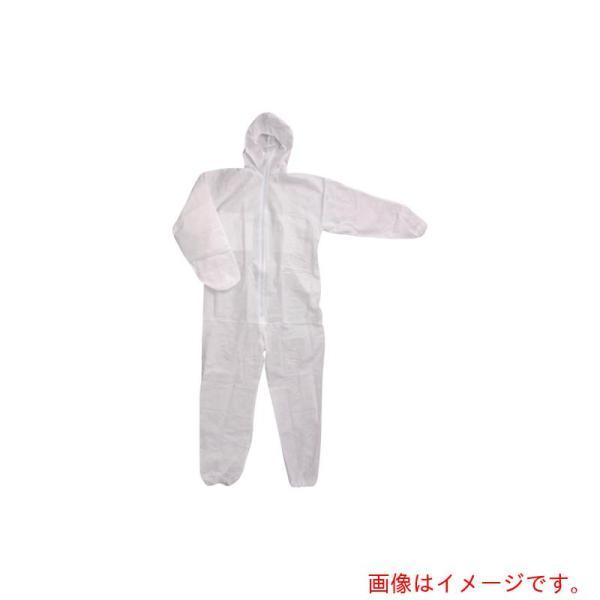 特長●表面に撥水加工を施した不織布つなぎ服です。用途●土木・建築業・一般作業。仕様●色：ホワイト●サイズ：L●適合身長(cm)：170〜180●適合胸囲(cm)：90〜98●ウエスト(cm)：78〜88●股下(cm)：71●着丈(cm)：1...