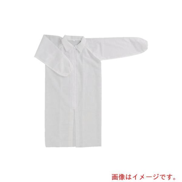 特長●使いきりの不織布白衣、マスク、ヘアキャップの3点セットです。用途●工場見学、食品工場。仕様●色：ホワイト●サイズ：L●適合身長(cm)：170〜180●適合胸囲(cm)：90〜98●着丈(cm)：114●袖丈(cm)：74●タイプ：白...