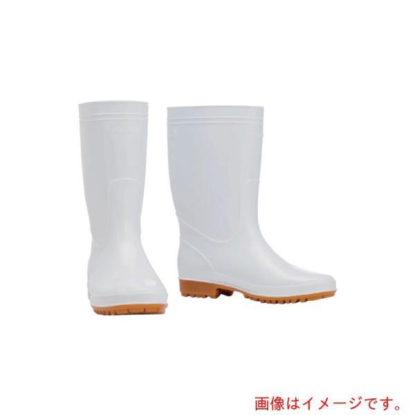 特長●抗菌防臭加工を施した、耐油性に優れた長靴です。●中敷付きです。用途●食品加工・水産業・土木作業仕様●寸法(cm)：22.5●足幅サイズ：EEE●靴丈(cm)：28.6●色：ホワイト材質●甲被：塩化ビニール樹脂●靴底：塩化ビニール樹脂●...