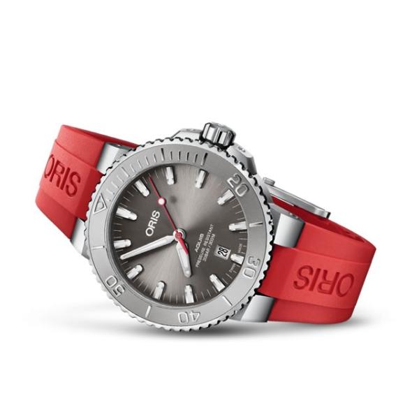 オリス アクイス デイト レリーフ 腕時計 Oris Aquis date Relief  0173377304153-0742466EB 送料無料 正規輸入品 グレー文字盤 レッドラバーストラップお好みの回数と金額で最高の1本をお求めくだ...