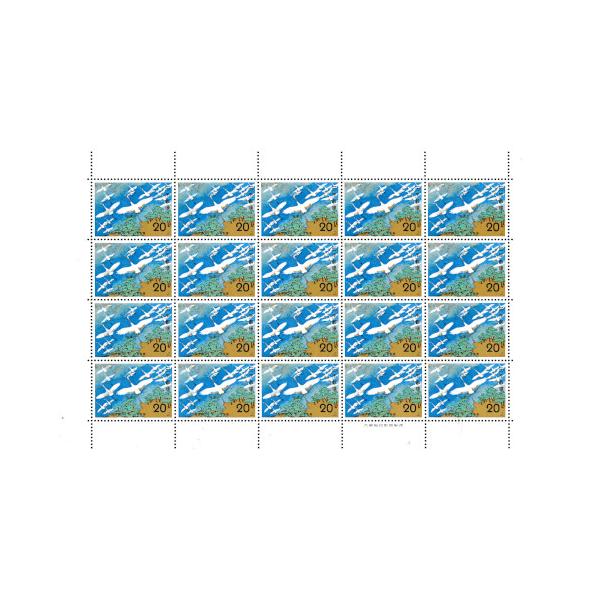 ◆昔ばなしシリーズ つる女房 とびたつつる 昭和49年(1974) 20円切手 20枚シート発行日：昭和49年(1974)2月20日額面：20円×20枚意匠：とびたつつる状態：未使用／経年による多少のよれ等があります。※画像はサンプルです。...